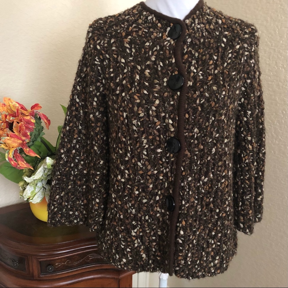 Mac & Jac Chunky Button Up Cardigan Sweater - Gem